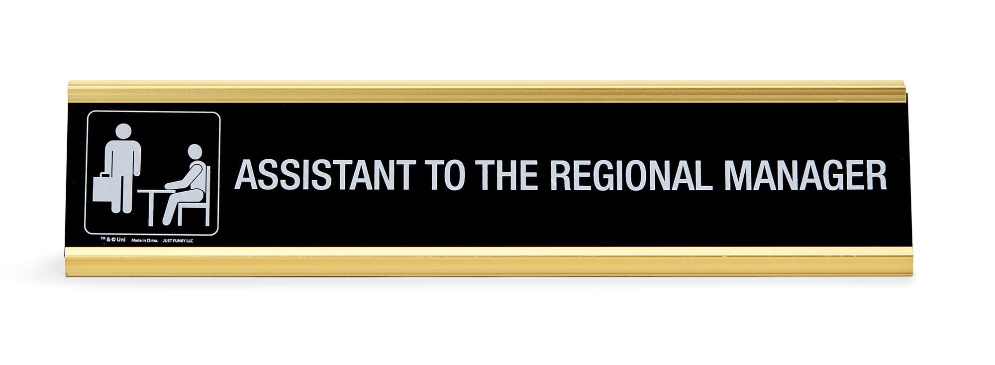 The Office Assistant To The Regional Manager Name Plate | Free Shippin