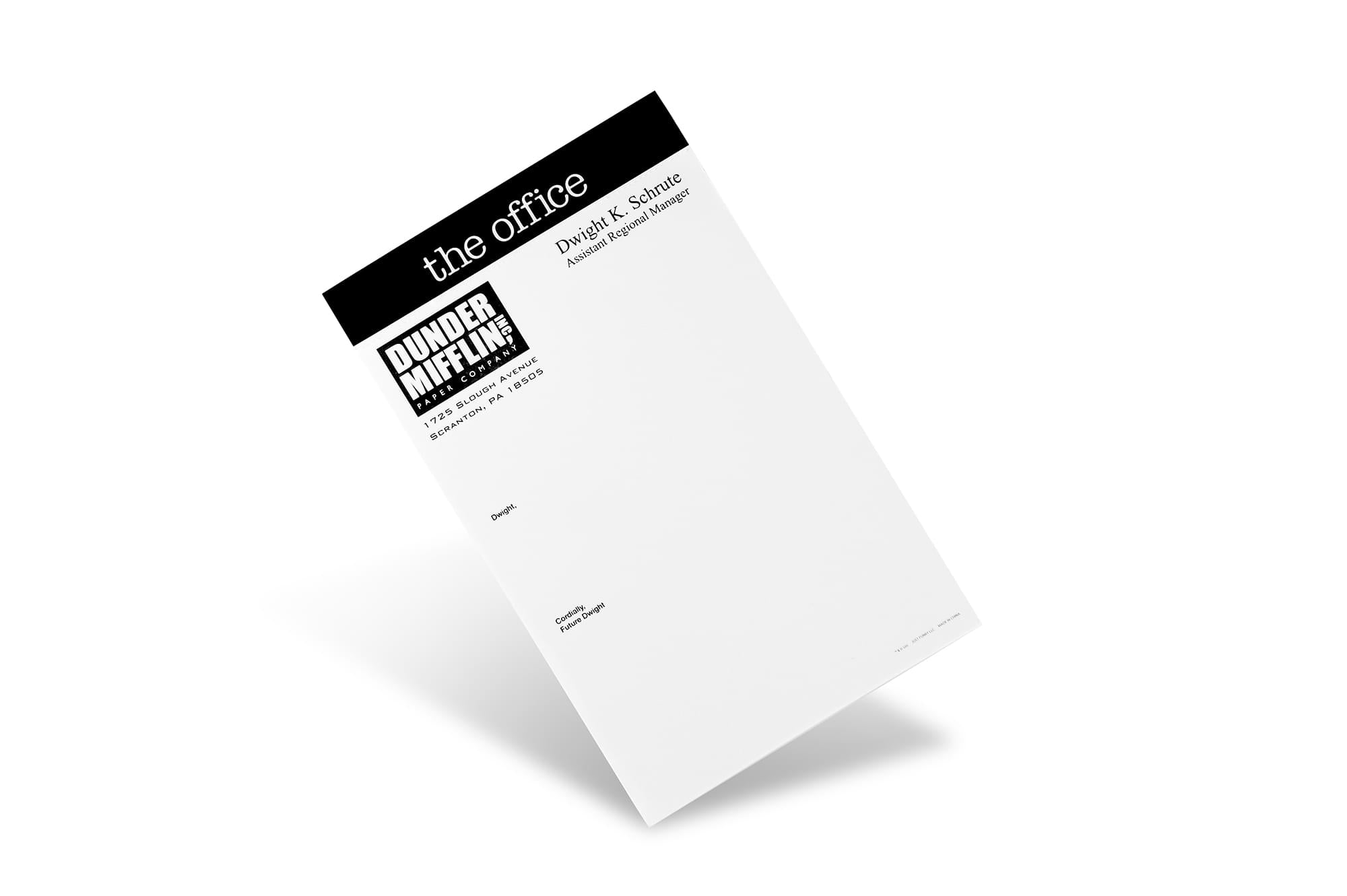 The Office Dear Future Dwight 5x8 Inch 50 Sheet Notepad | Free Shippin