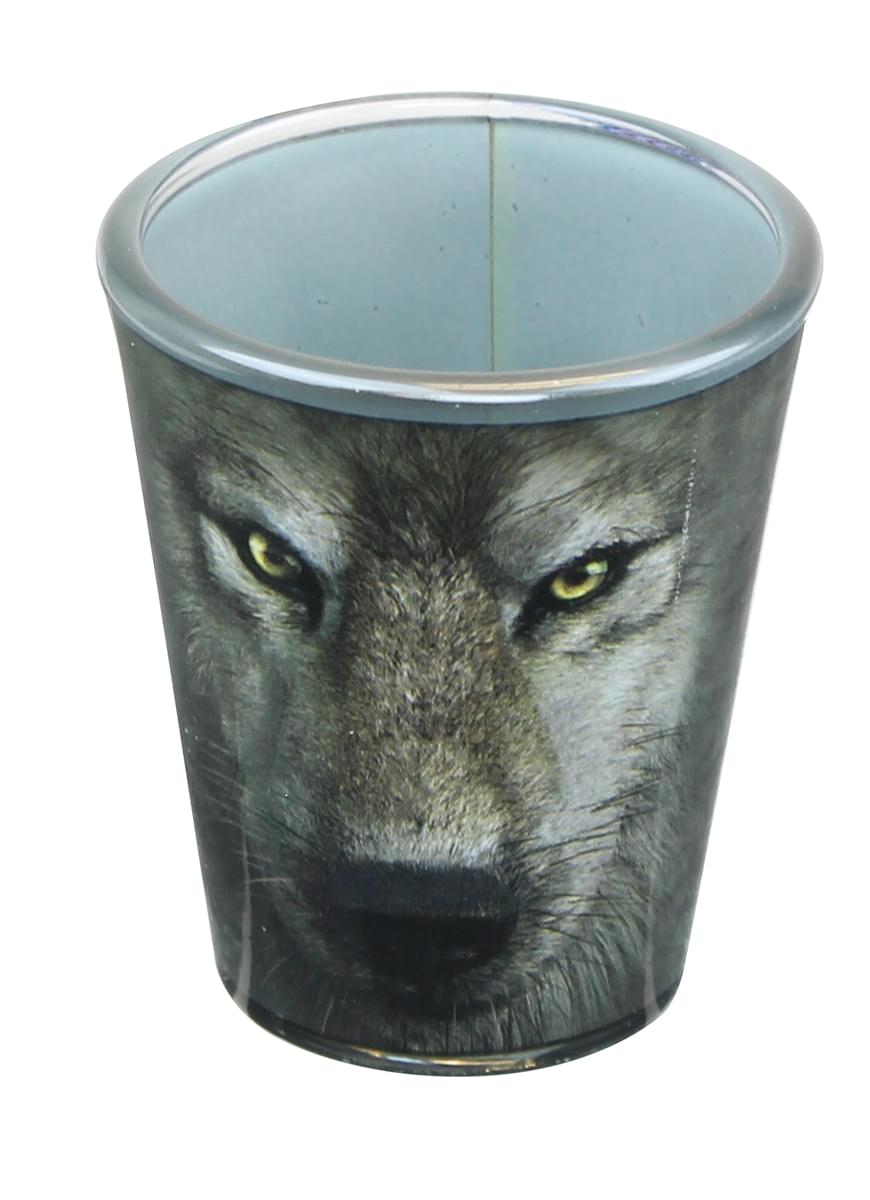 Wolf Face 2oz Shot Glass | Free Shipping