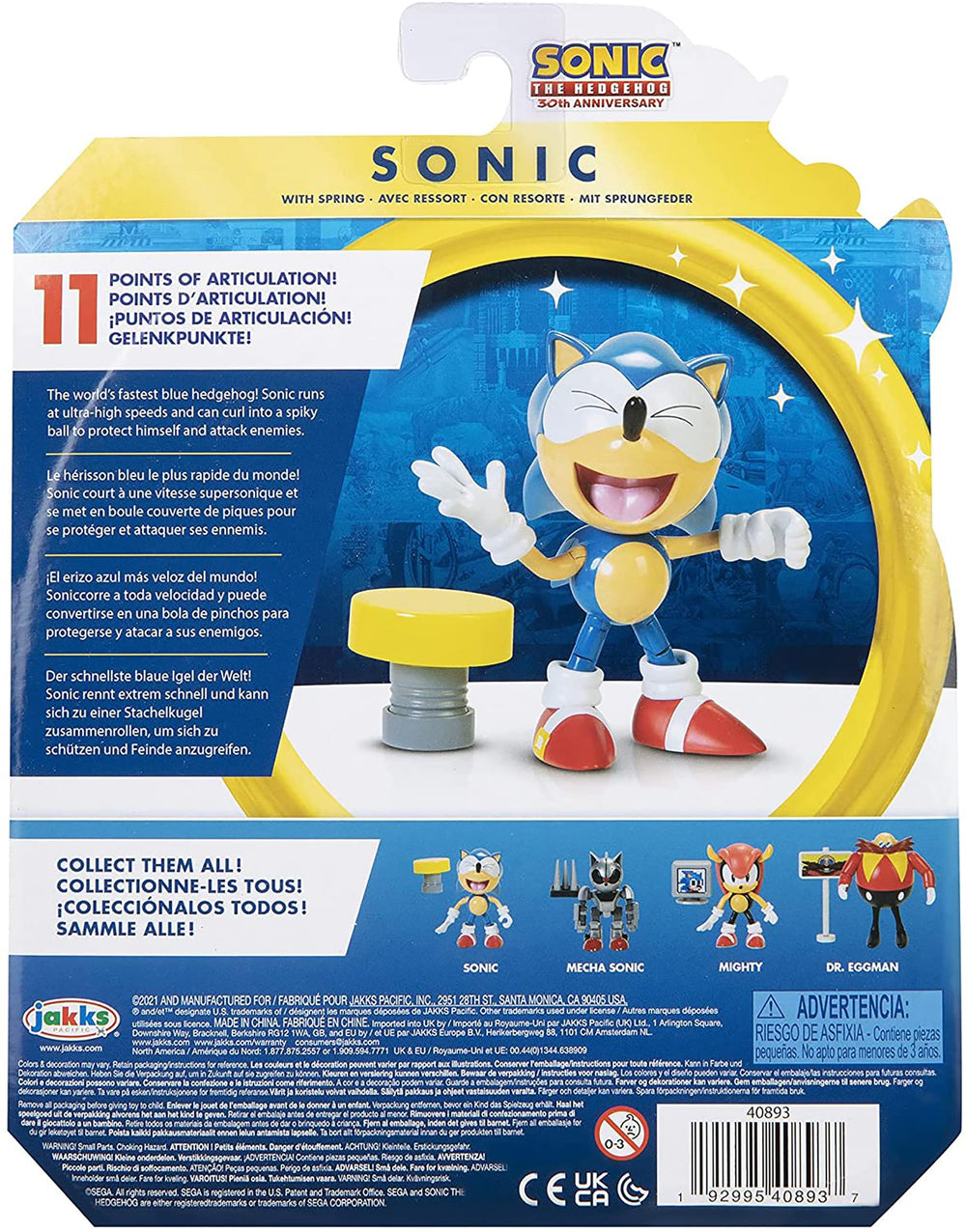 Sonic the Hedgehog 4 Inch Figure | Classic Sonic | Free Shipping
