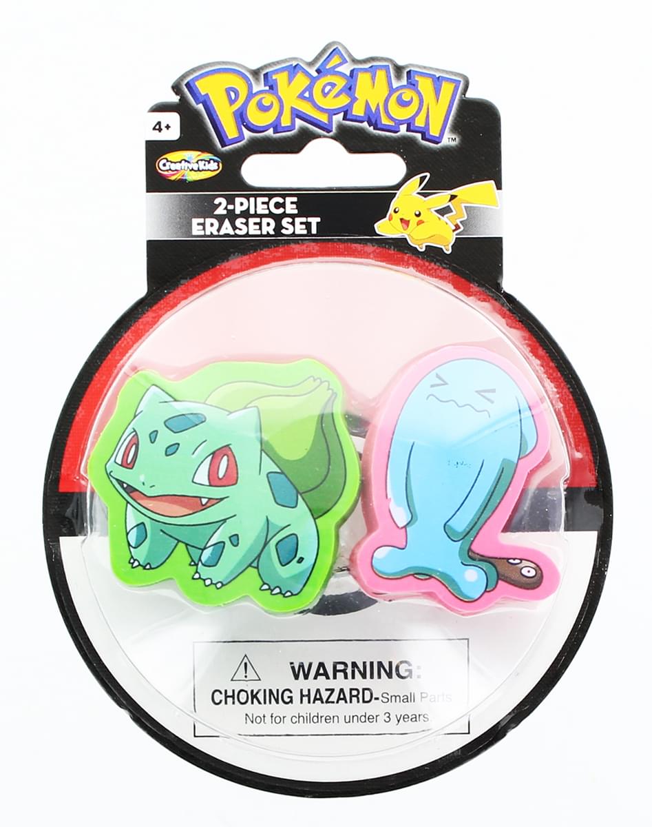 Pokemon Eraser 2-Pack: Bulbasaur & Wobbuffet | Free Shipping