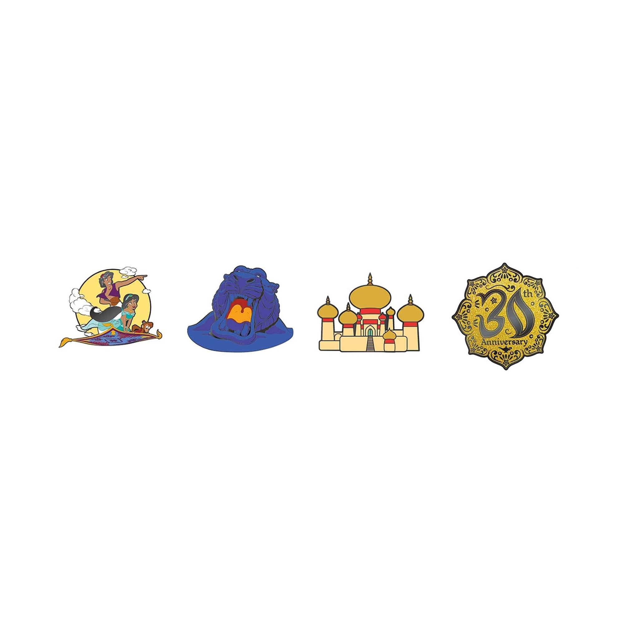 Disney Aladdin 30th Anniversary 4 Piece Pin Set | Free Shipping