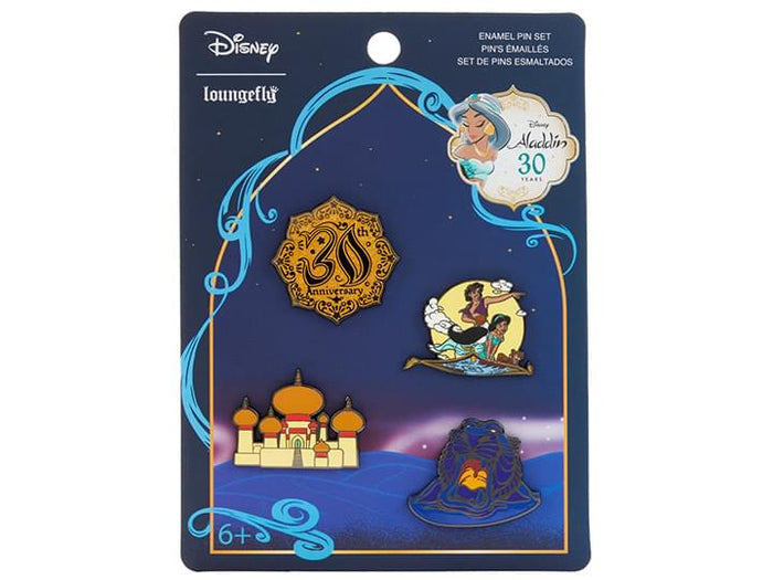Disney Aladdin 30th Anniversary 4 Piece Pin Set | Free Shipping