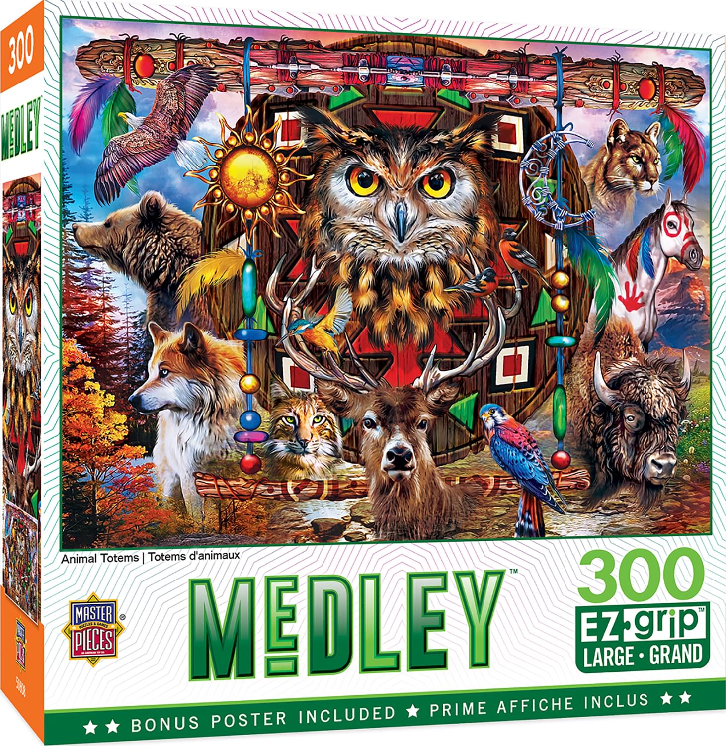 Animal Totems 300 Piece Large EZ Grip Jigsaw Puzzle | Free Shipping