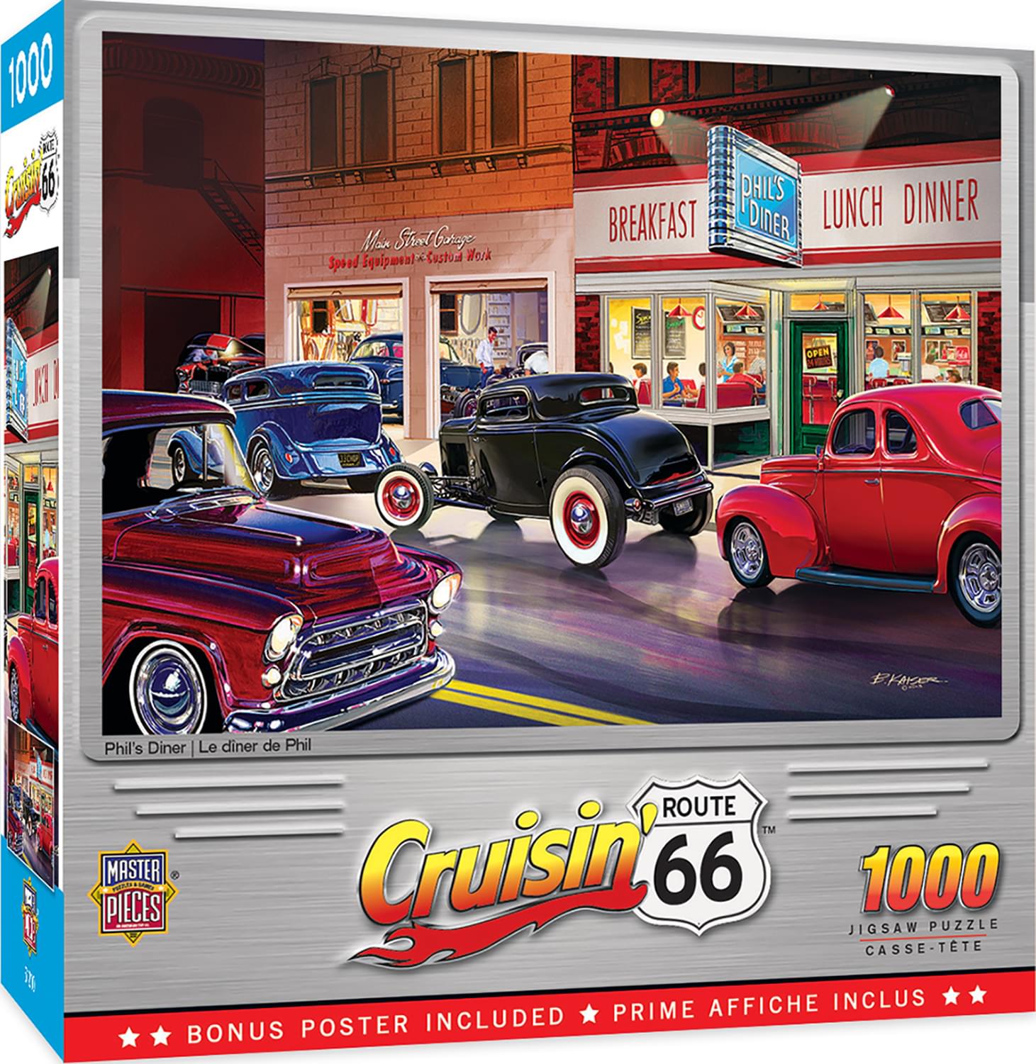 Cruisin Route 66 Phils Diner 1000 Piece Jigsaw Puzzle | Free Shipping