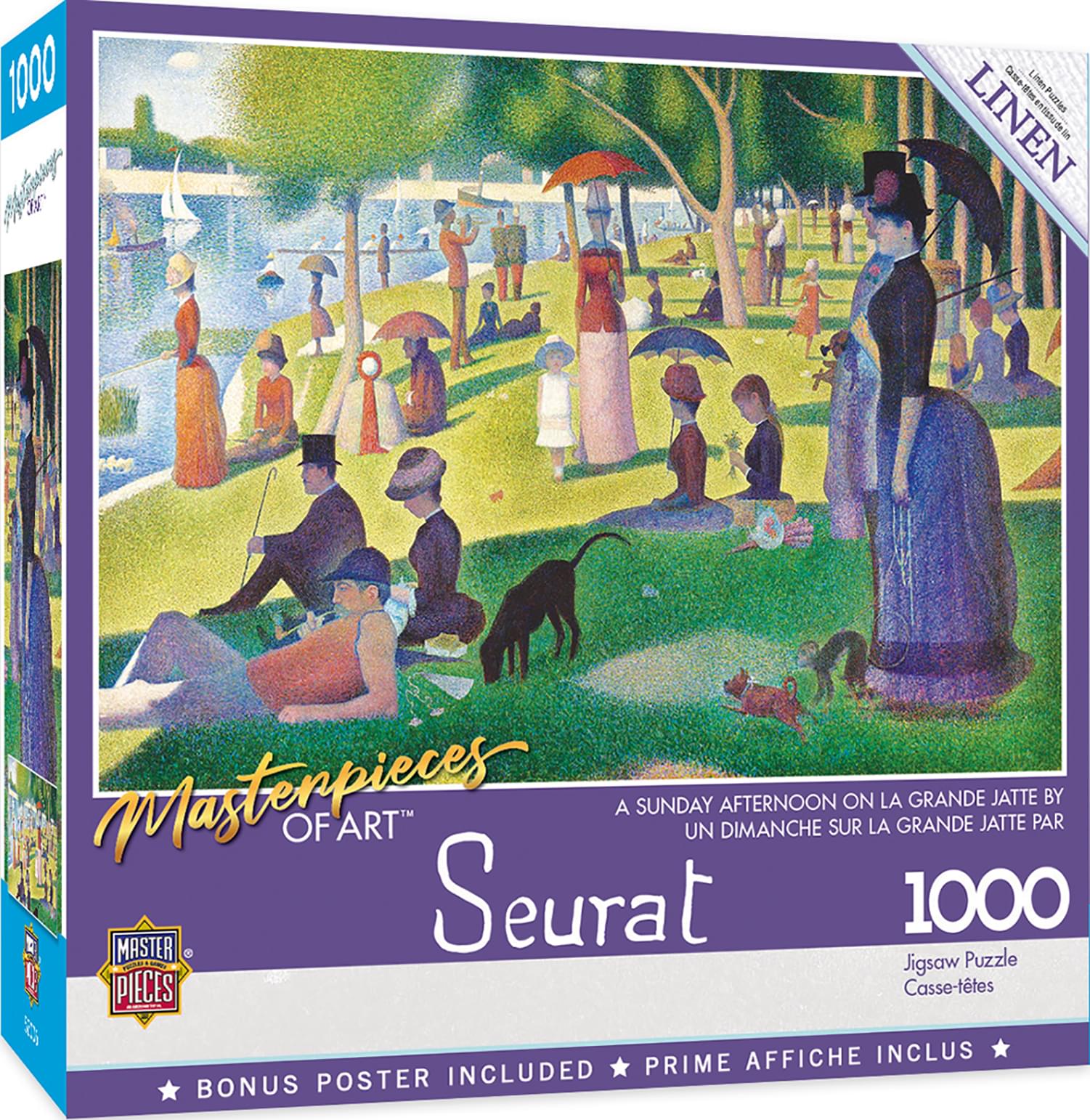 A Sunday on La Grande Jatte 1000 Piece Linen Jigsaw Puzzle | Free Ship