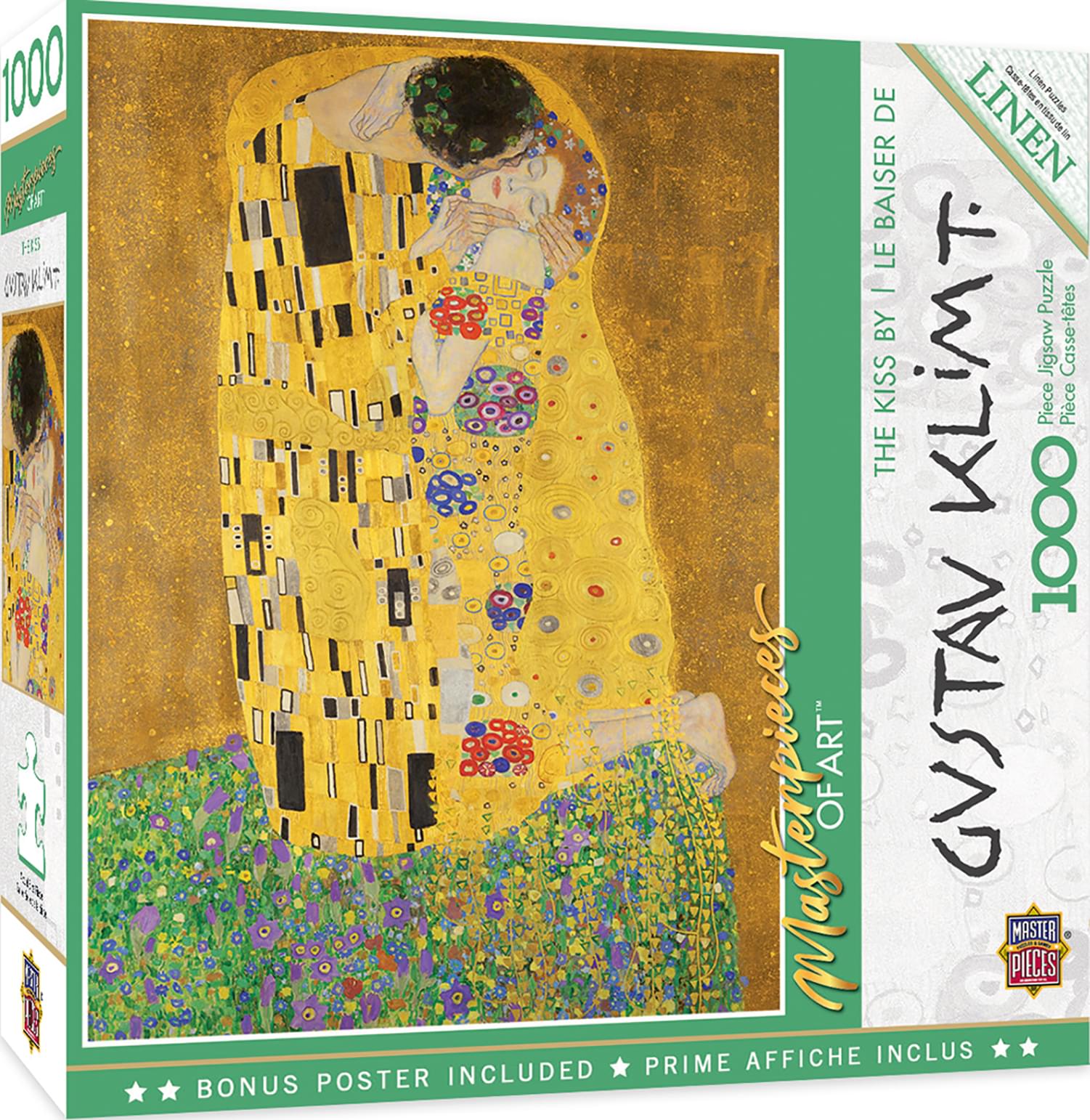 The Kiss 1000 Piece Linen Jigsaw Puzzle | Free Shipping