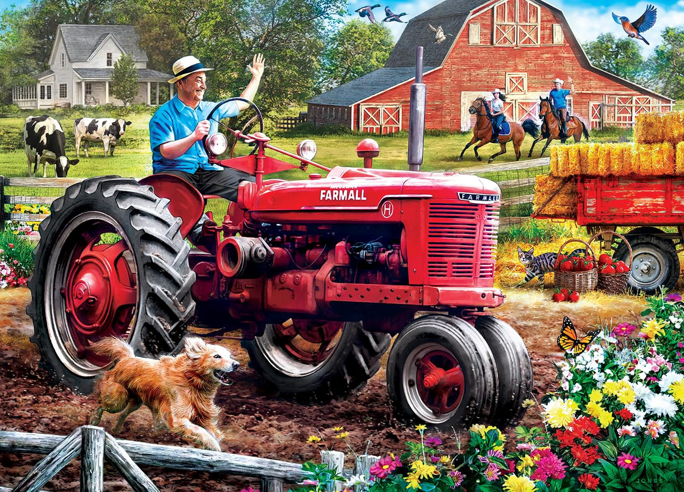 Farmall Tractors Coming Home 1000 Piece Jigsaw Puzzle | Free Shipping