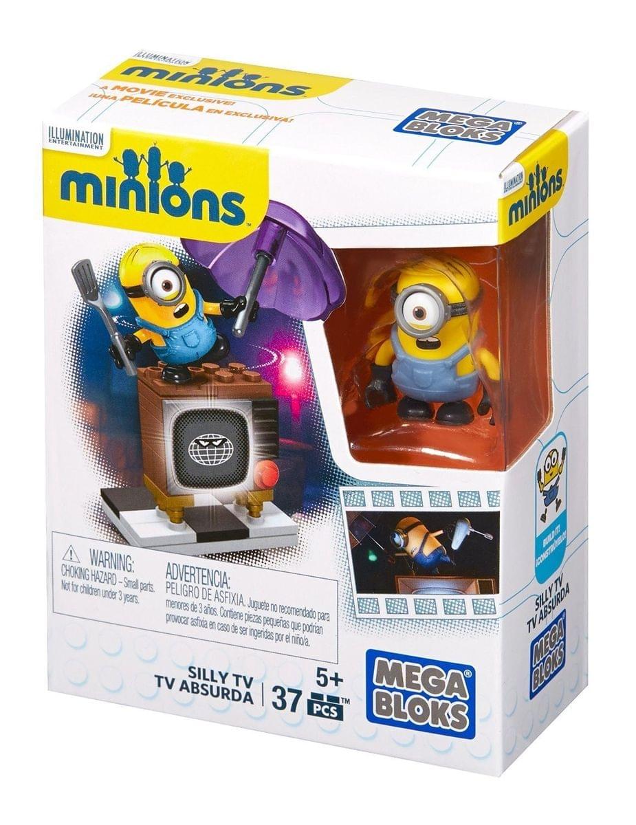Minions Mega Bloks 37-Piece Construction Set, Silly TV | Free Shipping