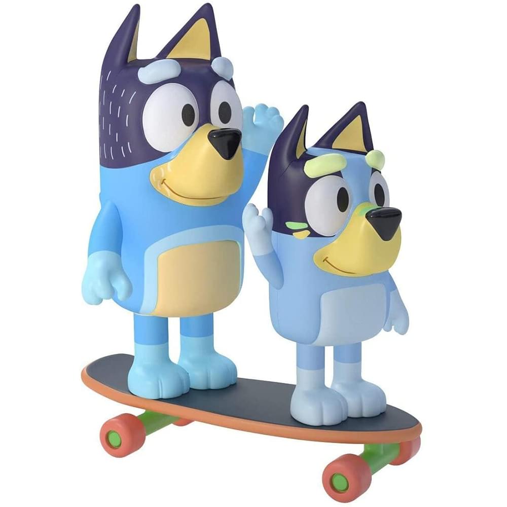 Bluey Skateboard Action Figure 2 Pack | Bluey & Bandit | Free Shipping