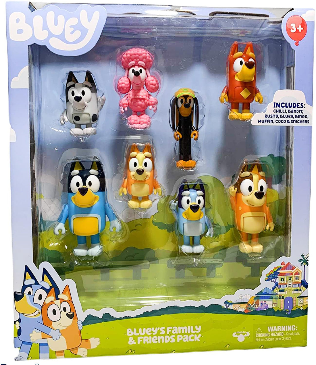 Bluey 2.5 Inch Family & Friends Figure 8 Pack | Free Shipping