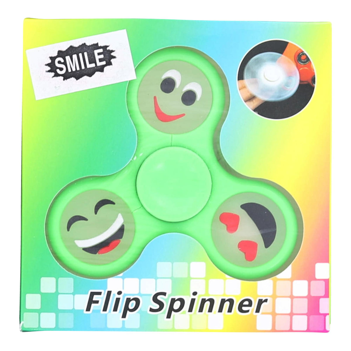 Emoji Smile Fidget Spinner | Green | Free Shipping