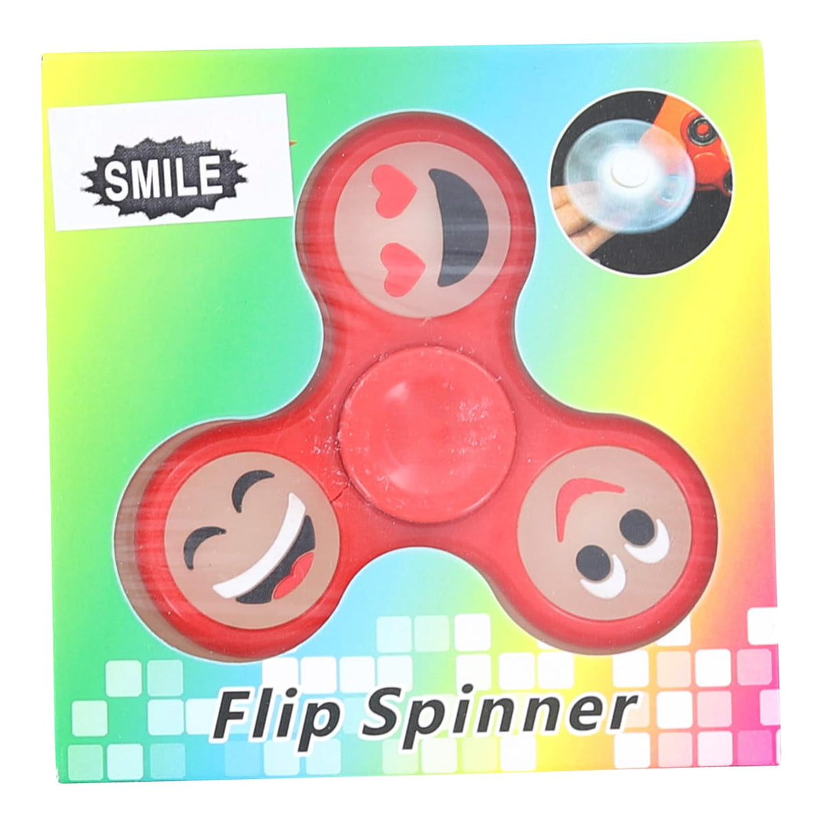 Emoji Smile Fidget Spinner | Red | Free Shipping
