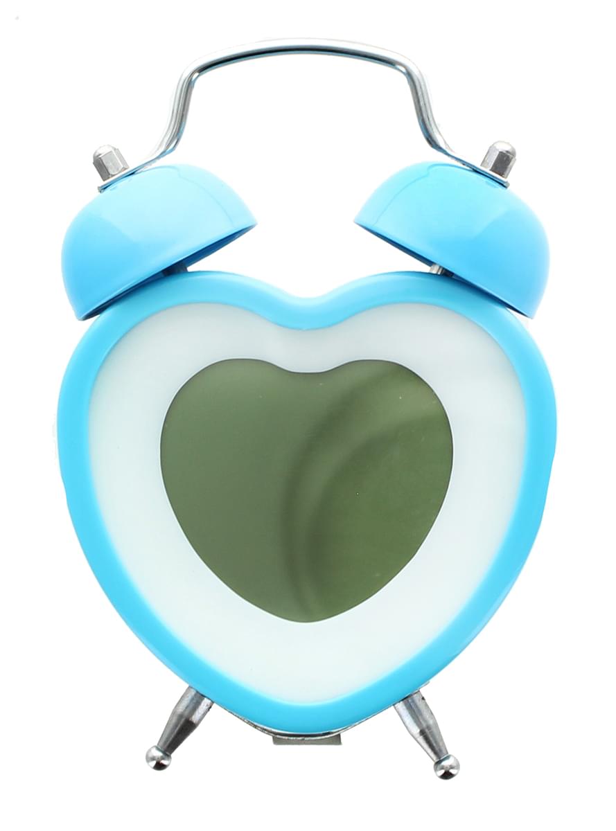 Heart Shaped Twin Bell Digital Alarm Clock, Blue | Free Shipping
