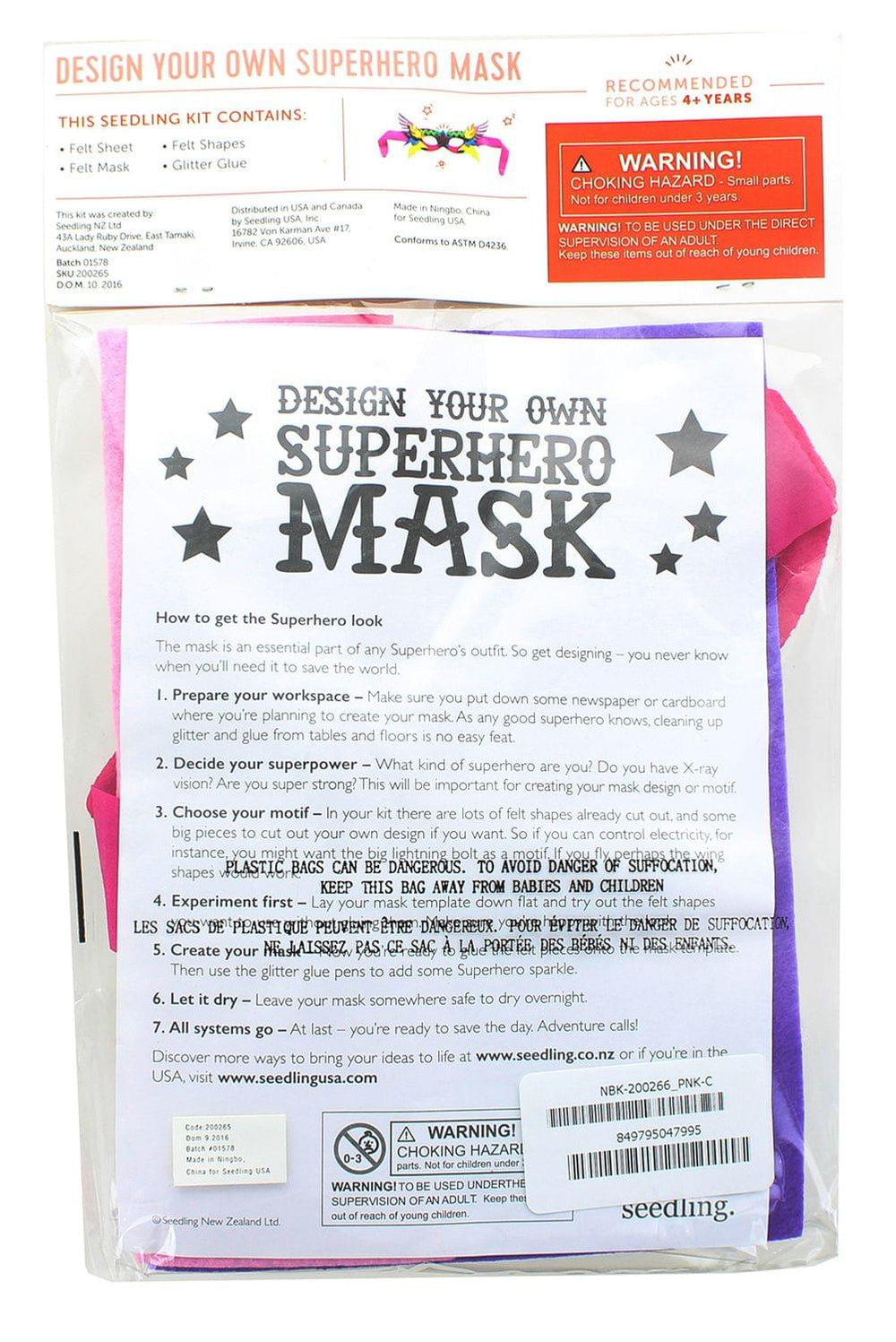 Design Your Own Superhero Mask Kit - Pink | Free Shipping
