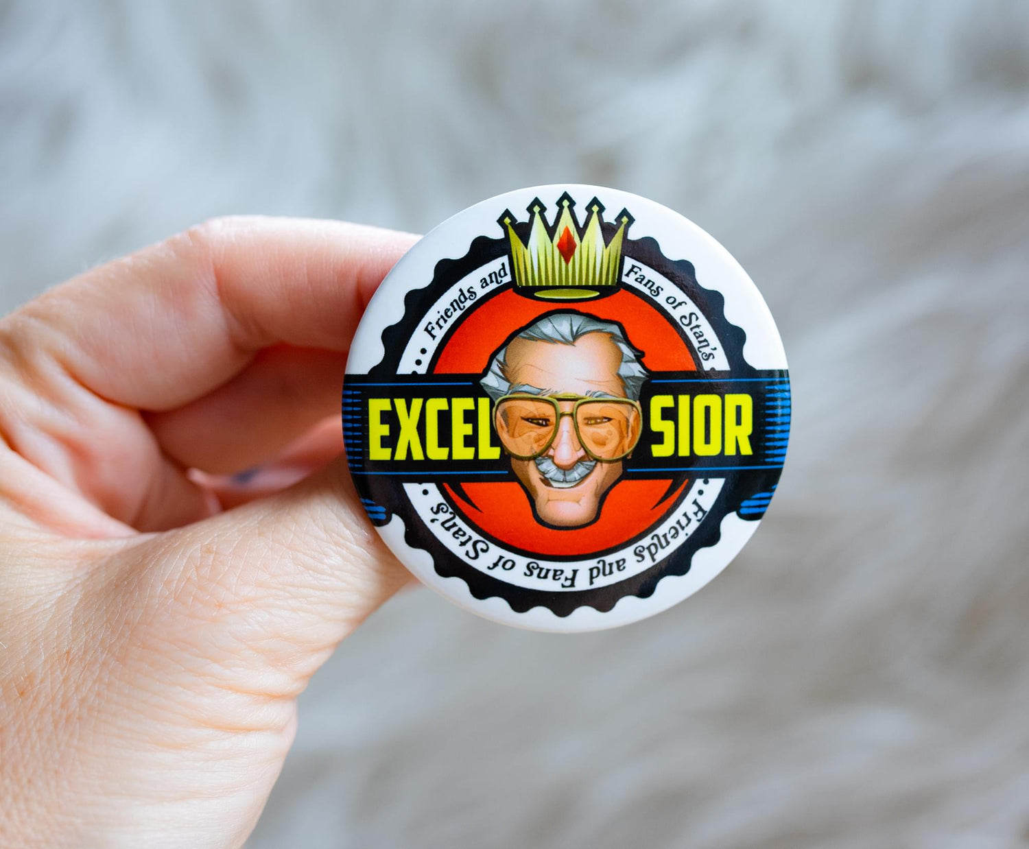 Stan Lee Excelsior Button Pin | Free Shipping
