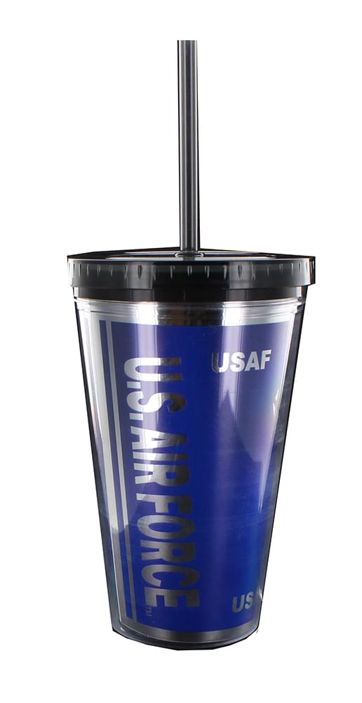 U.S Air Force "USAF" 16oz Tumbler with Straw | Free Shipping