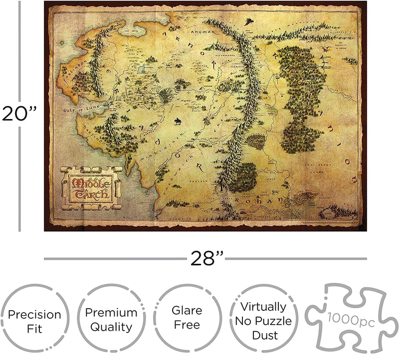 The Hobbit Map 1000 Piece Jigsaw Puzzle | Free Shipping