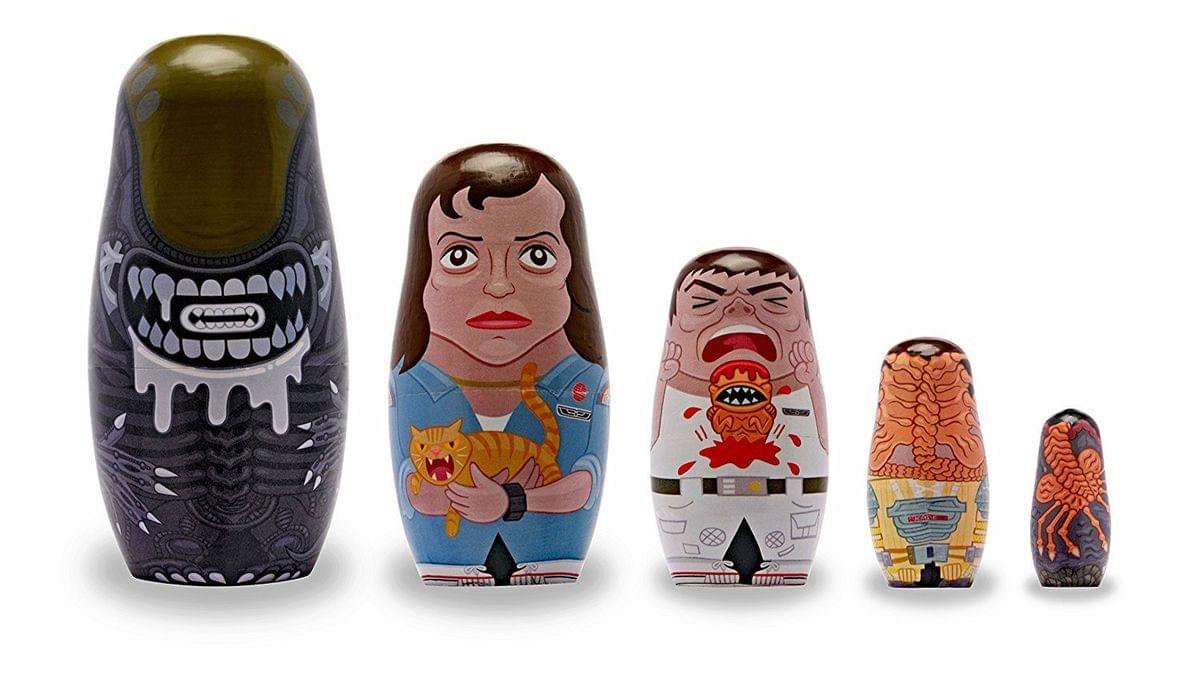 Alien 5-Piece Wood Nesting Dolls Set | Free Shipping