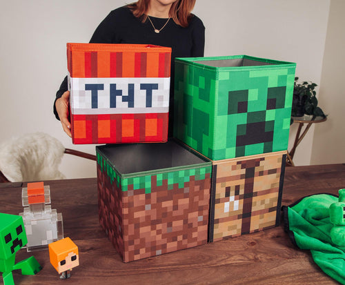 Minecraft 10 Inch Storage Box Set of 4 | Free Shipping