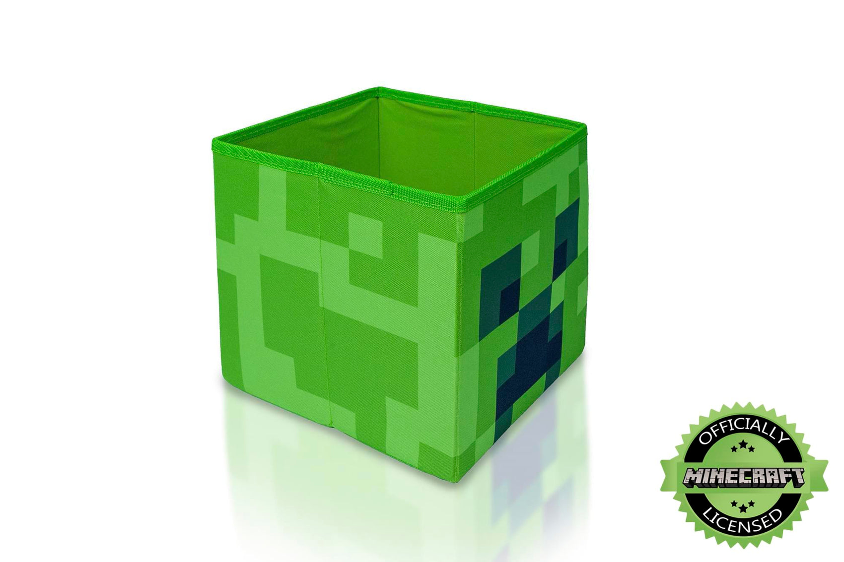 Minecraft Creeper Face 10 Inch Storage Cube with Lid | Free Shipping