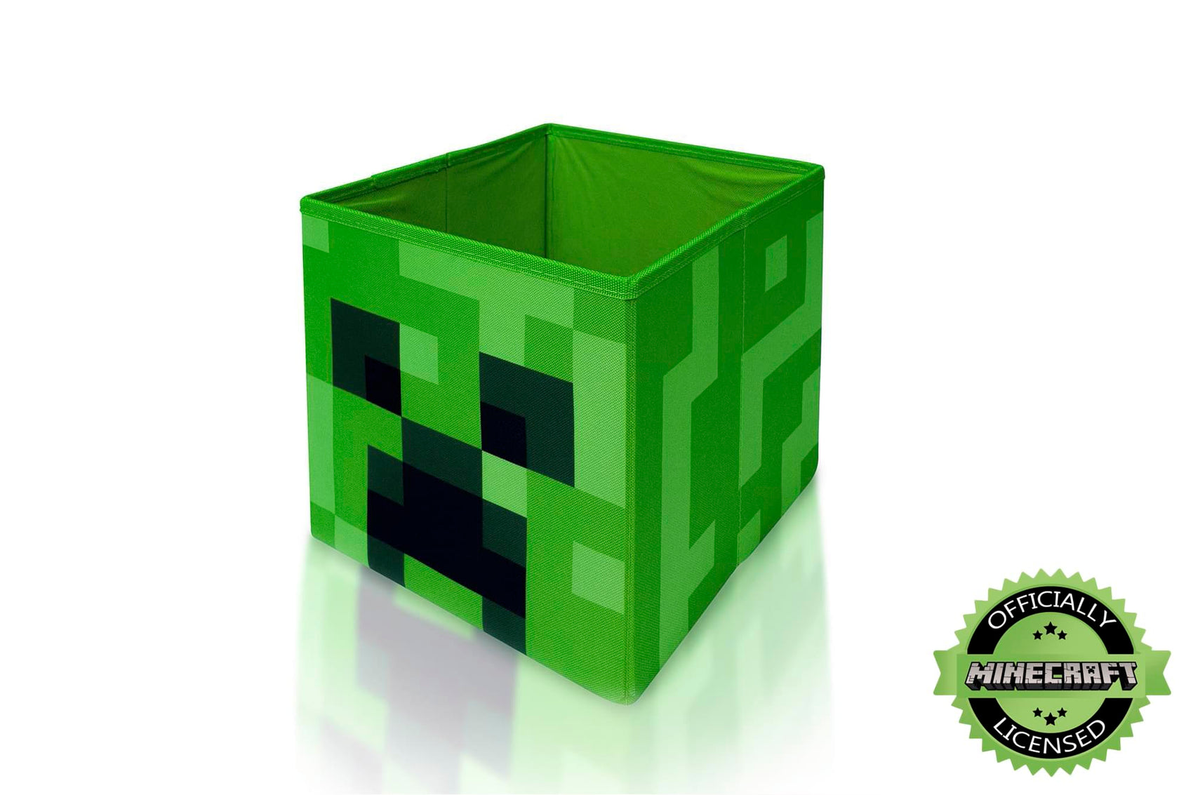 Minecraft Creeper Face 10 Inch Storage Cube with Lid | Free Shipping