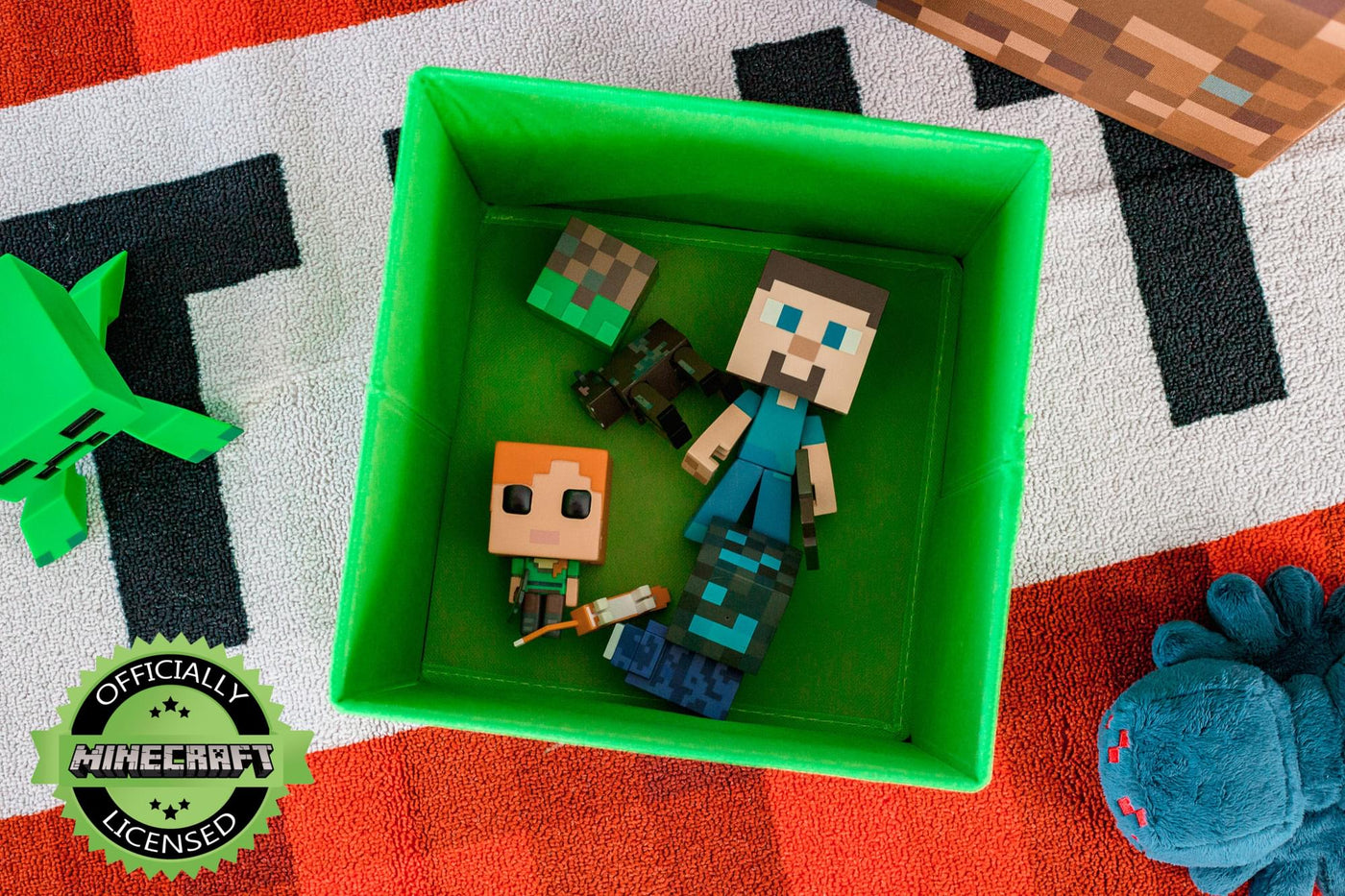 Minecraft Creeper Face 10 Inch Storage Cube with Lid | Free Shipping