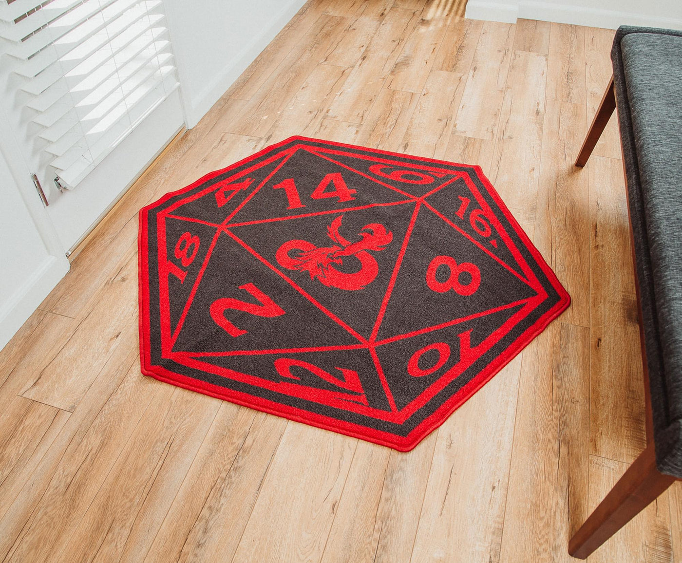Dungeons & Dragons Red D20 52 Inch Area Rug | Free Shipping