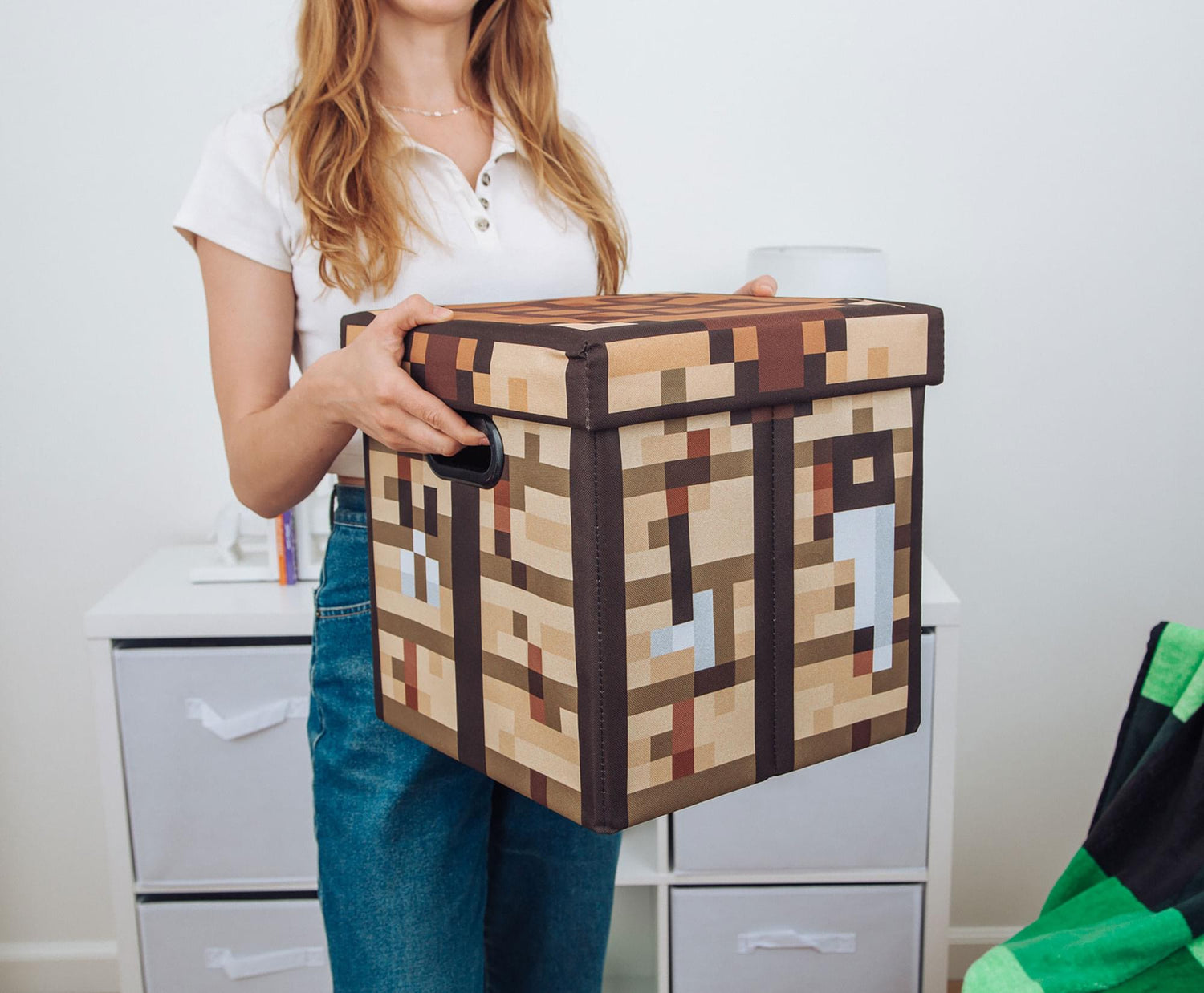Minecraft 13 Inch Crafting Table Storage Bin | Free Shipping