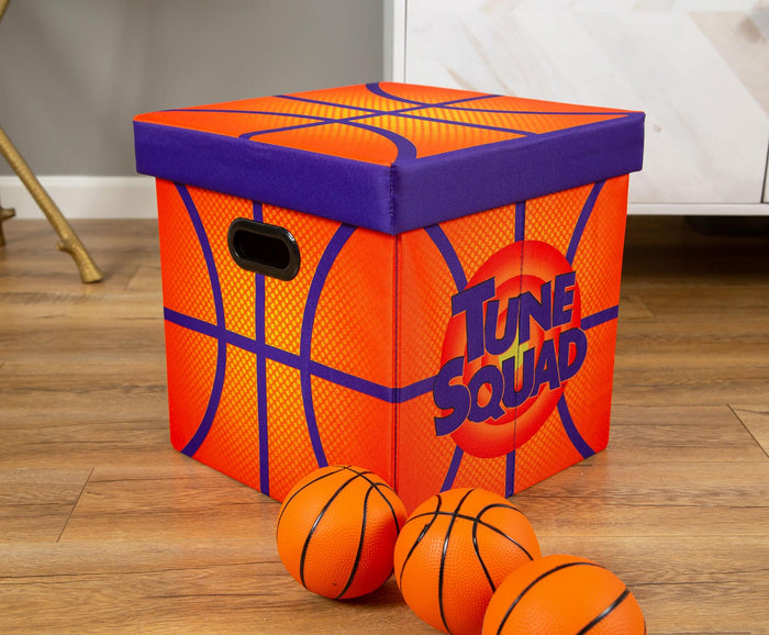 Space Jam Orange 15 Inch Storage Cube with Lid | Free Shipping