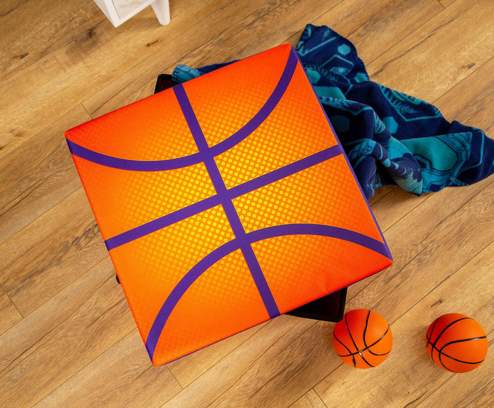 Space Jam Orange 15 Inch Storage Cube with Lid | Free Shipping