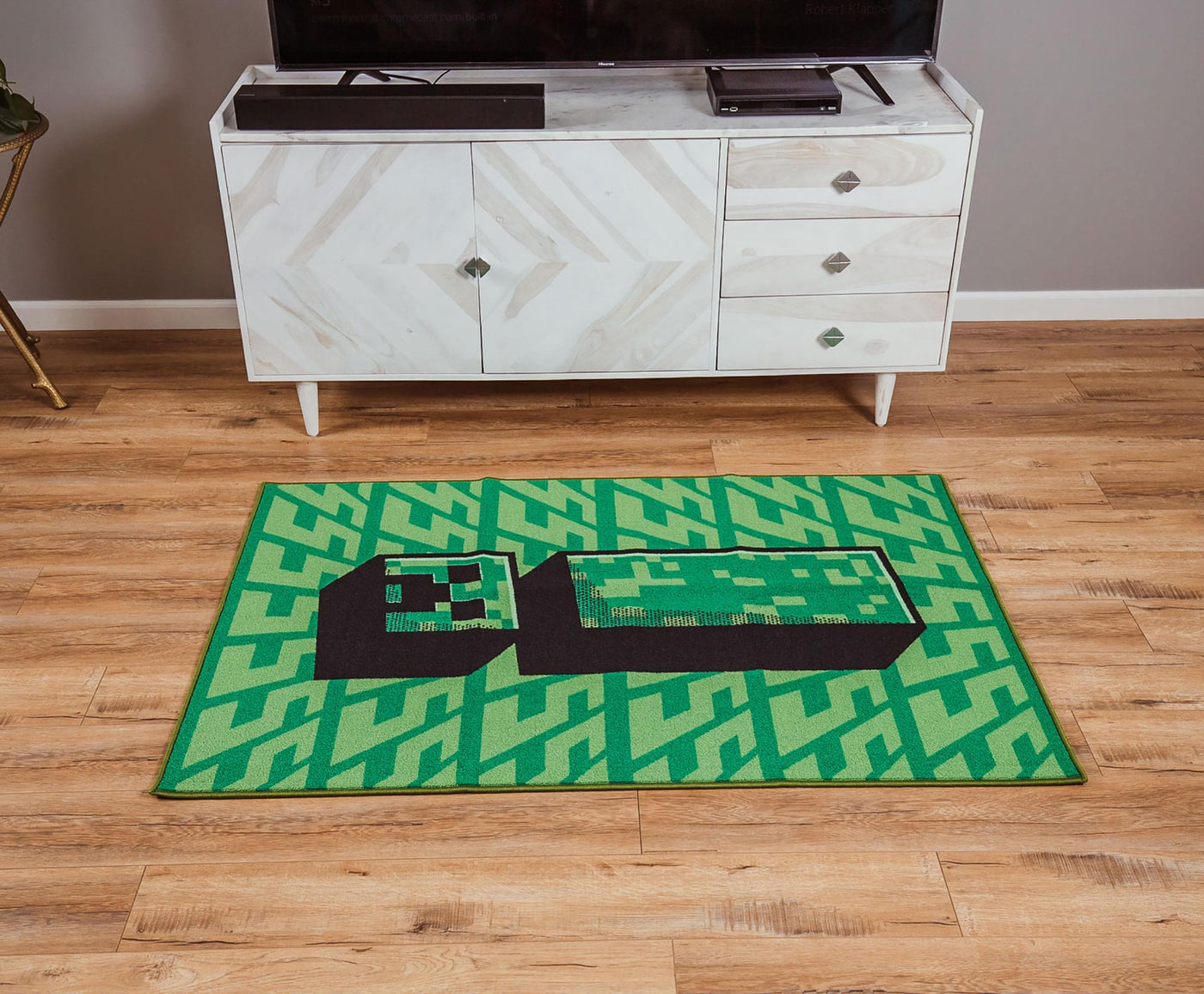 Minecraft Green Creeper 60 x 39 Inch Area Rug | Free Shipping