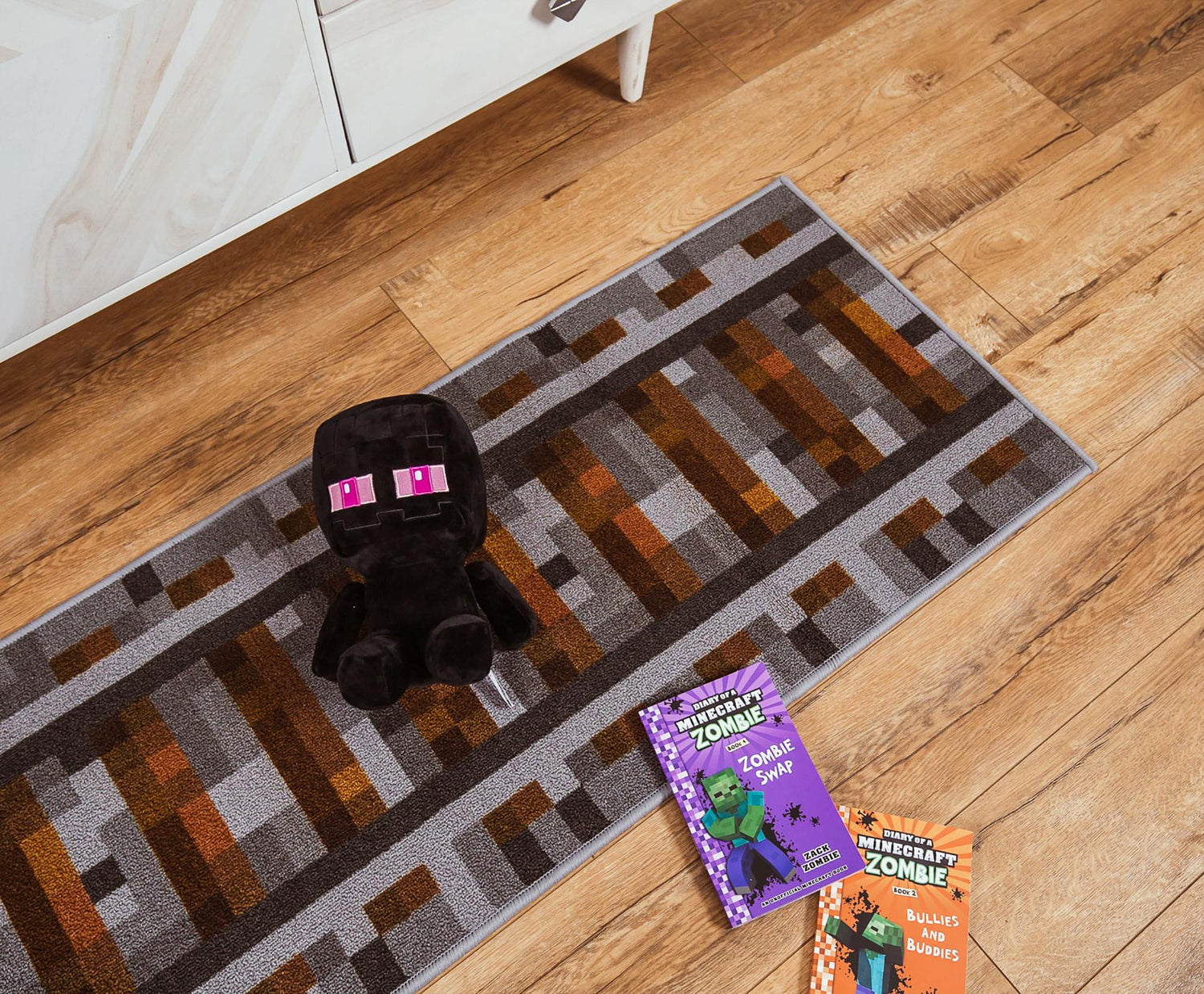 Minecraft Multi Train Tracks 20 x 60 Inch Area Rug | Free Shipping