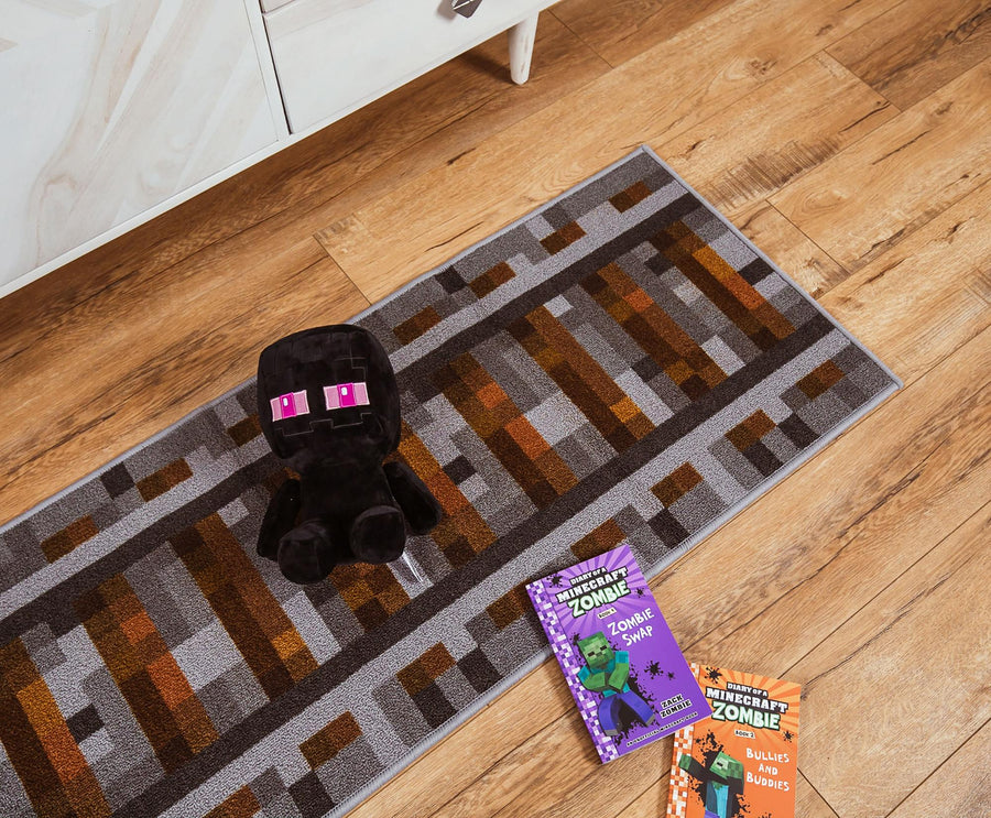 Minecraft Multi Train Tracks 20 x 60 Inch Area Rug | Free Shipping