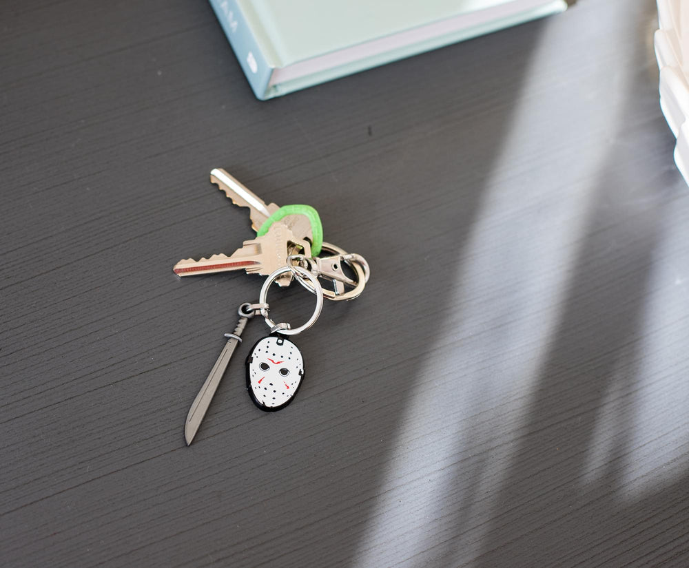 Friday The 13th Mask and Machete Metal Keychain | Free Shipping