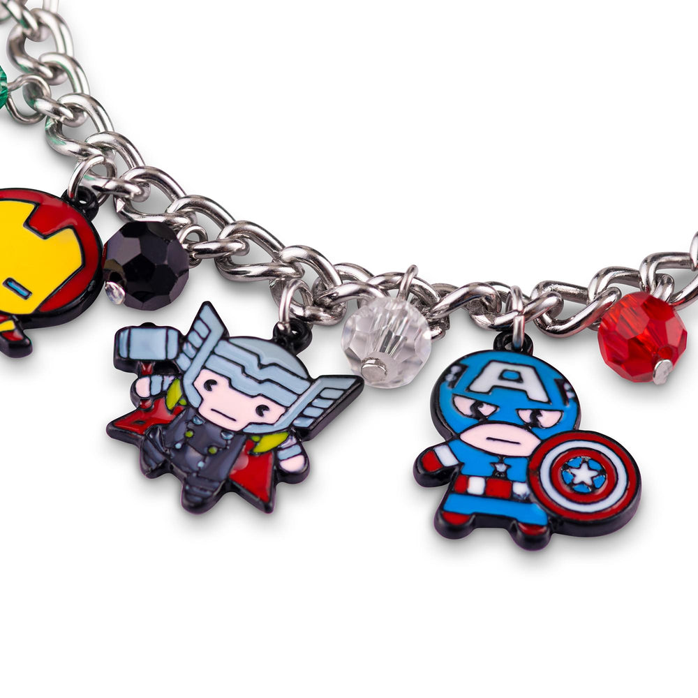 Marvel Avengers Chibi Characters 15mm Enamel Charm Bracelet | Free Shi