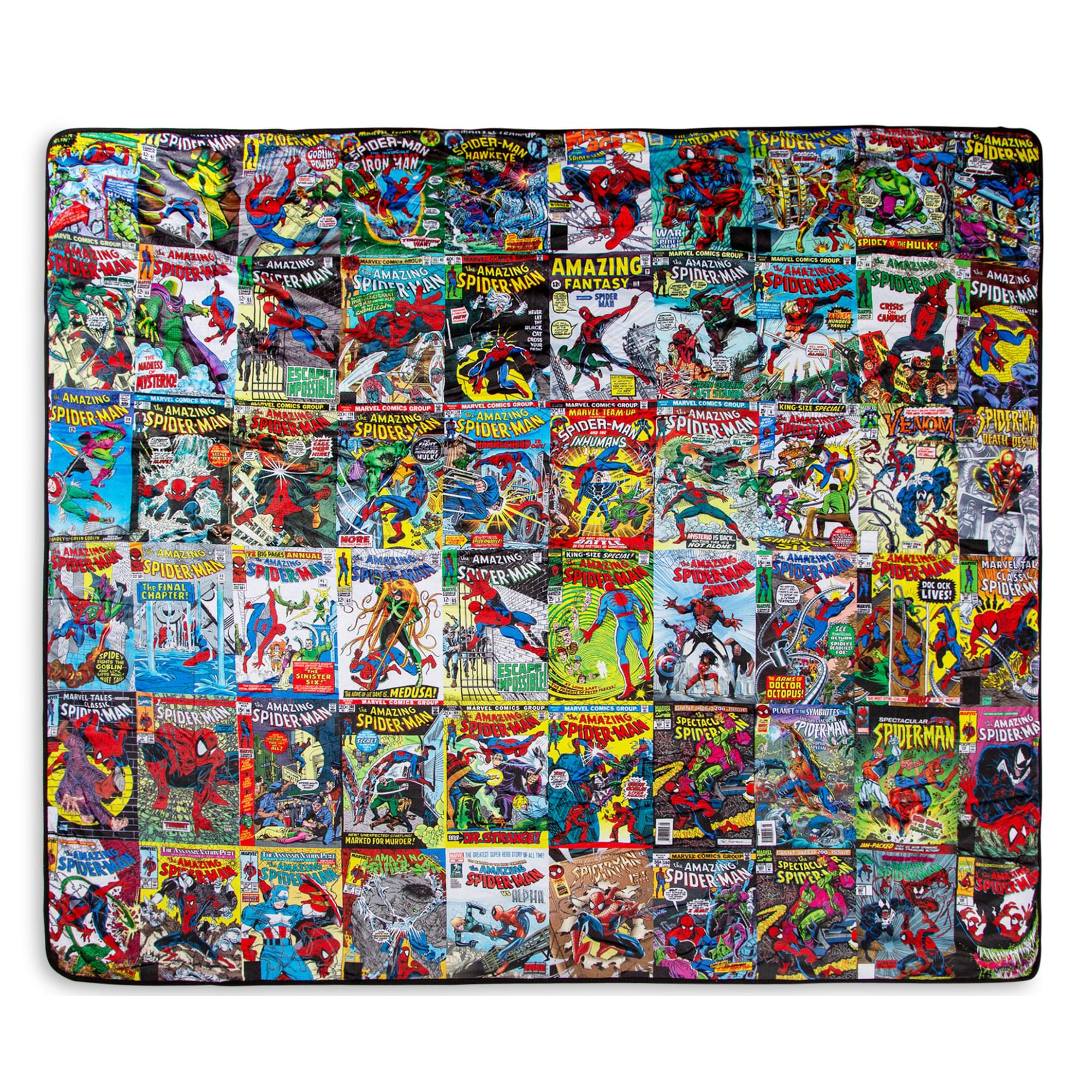 Spider-Man Red Comic Book Covers Throw Blanket | Free Shipping