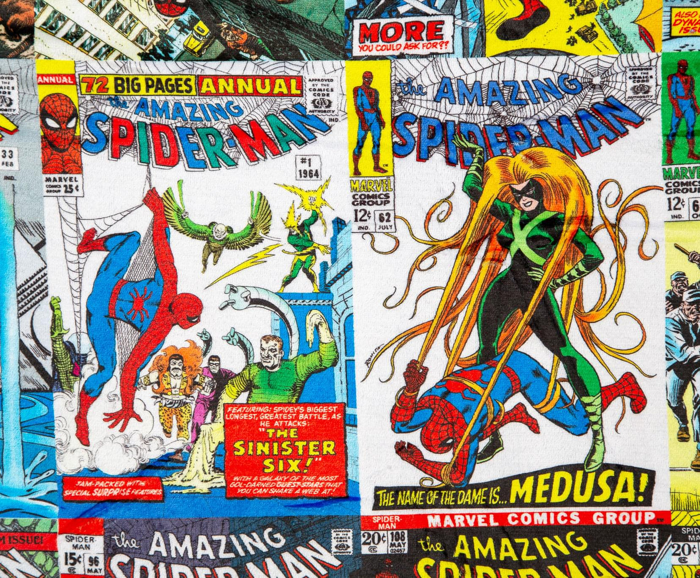 Spider-Man Red Comic Book Covers Throw Blanket | Free Shipping