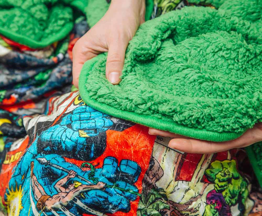 Marvel Hulk Oversized 8' Comic Book Cover Fleece Throw Blanket | Free