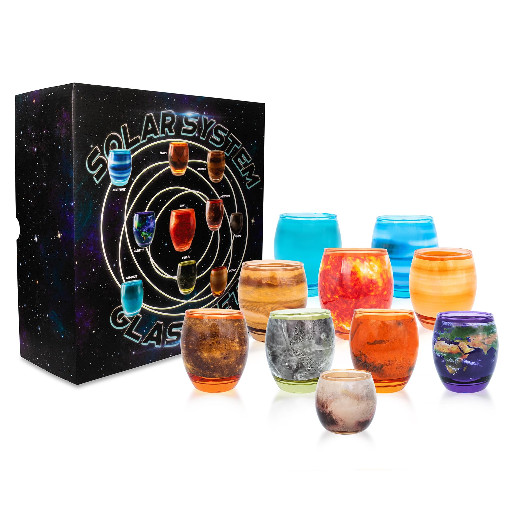 Solar System Planetary Glass Set of 10 | Free Shipping