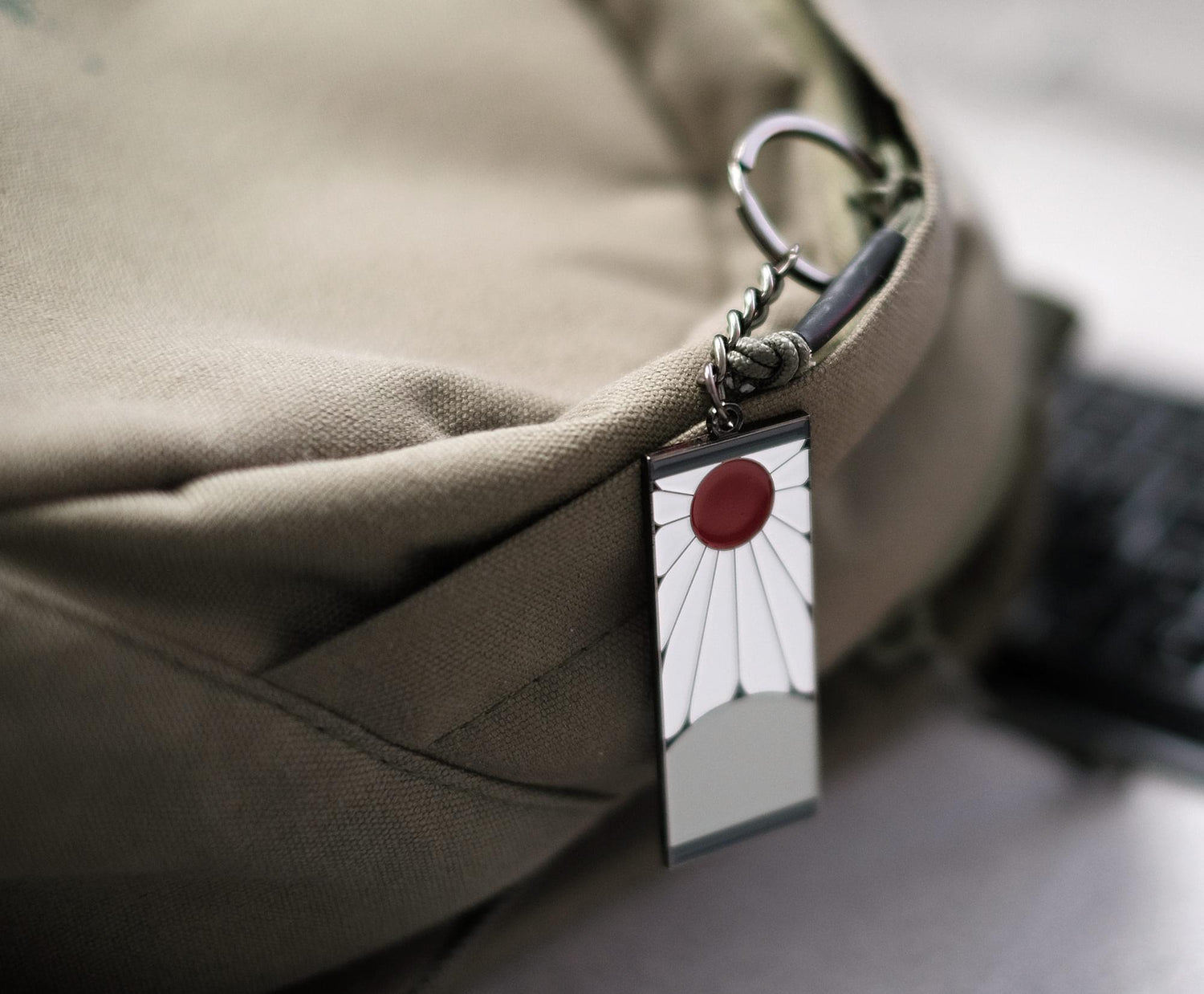 Demon Slayer Tanjiro Rising Sun Metal Keychain | Free Shipping