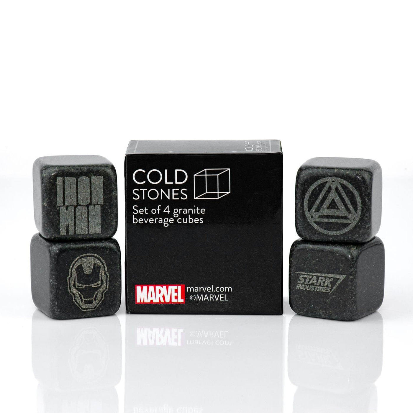 Marvel Iron Man Cold Stones, Set of 4 Granite Beverage Cubes | Free Sh