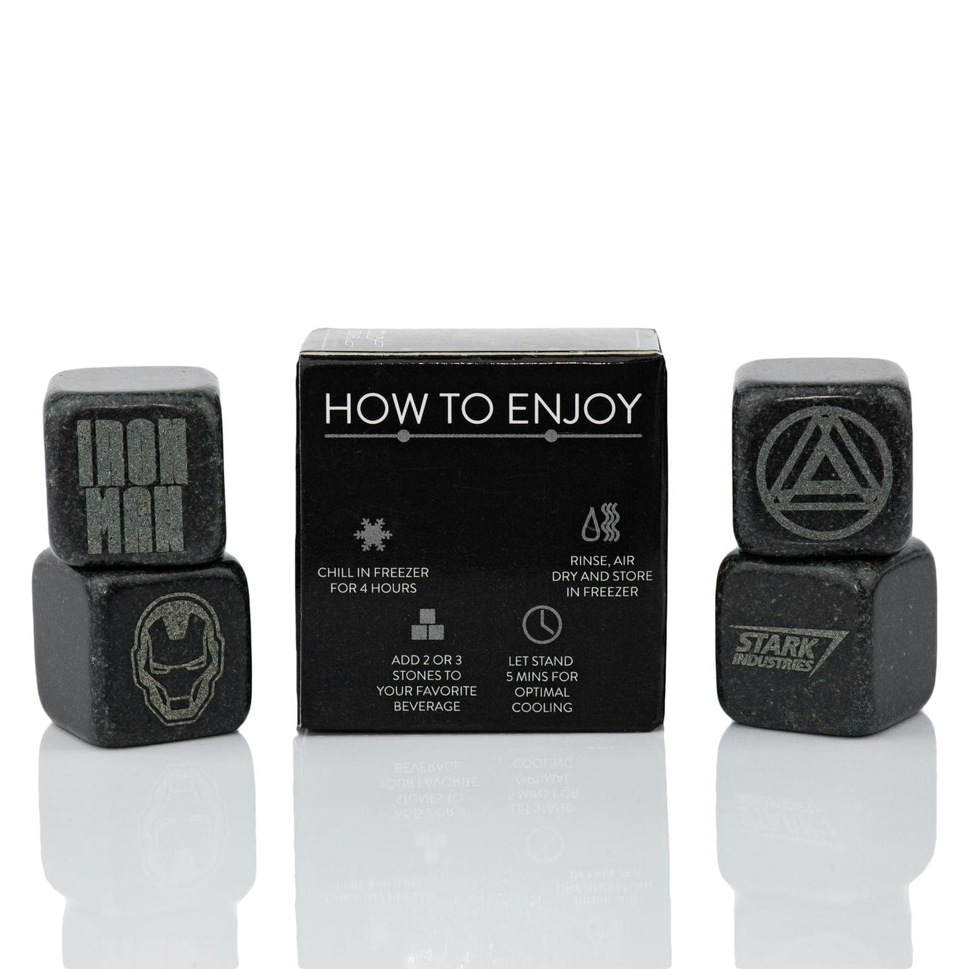 Marvel Iron Man Cold Stones, Set of 4 Granite Beverage Cubes | Free Sh