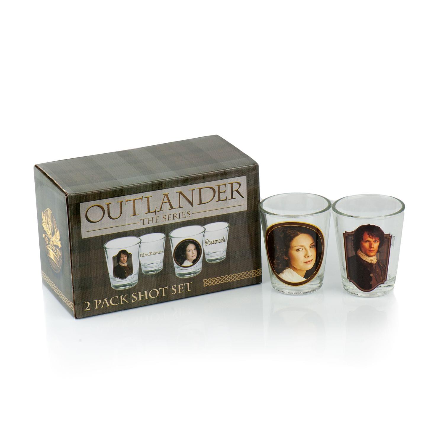 Outlander Jamie and Claire Fraser Shot Glass 2-Pack | Free Shipping
