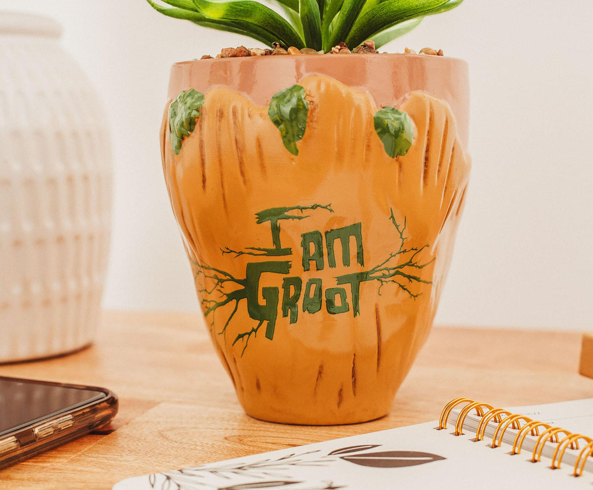 Marvel Groot Ceramic Planter w/ Artificial Plant | Free Shipping
