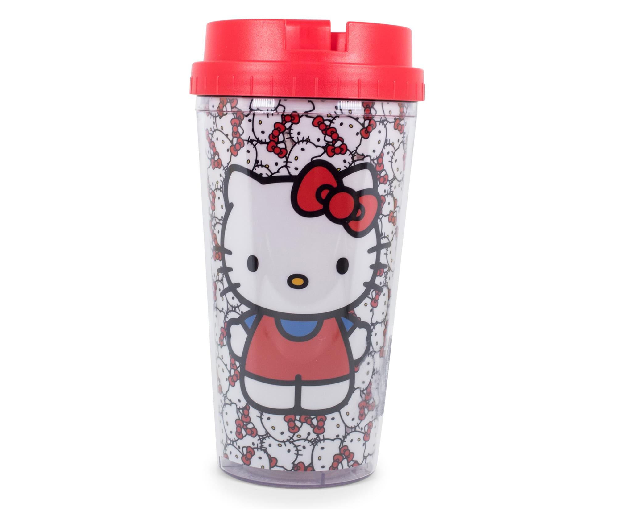 Hello Kitty Faces 16oz Double Wall Plastic Travel Mug | Free Shipping