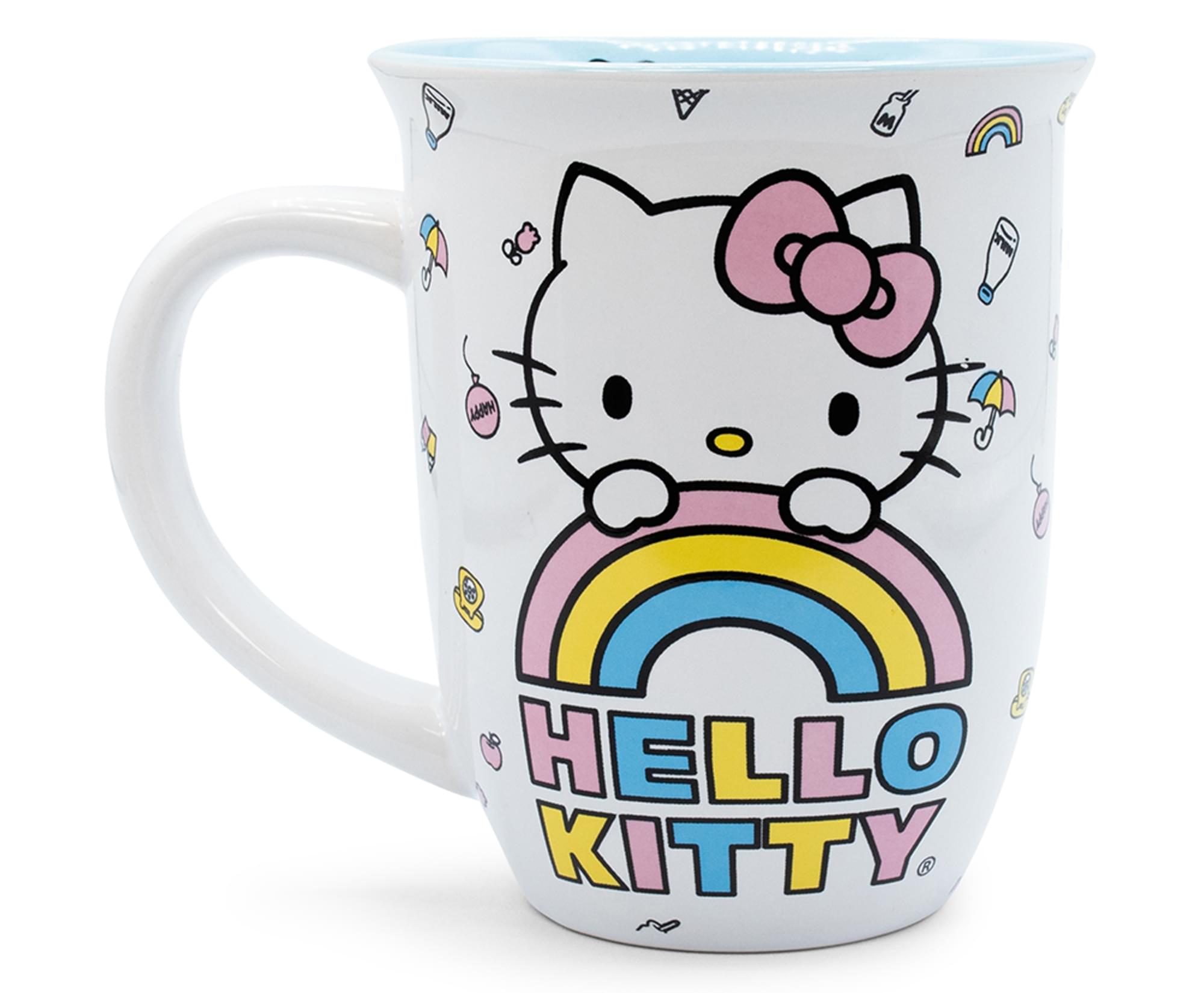 Hello Kitty Rainbow 14 oz Wide Rim Ceramic Mug | Free Shipping