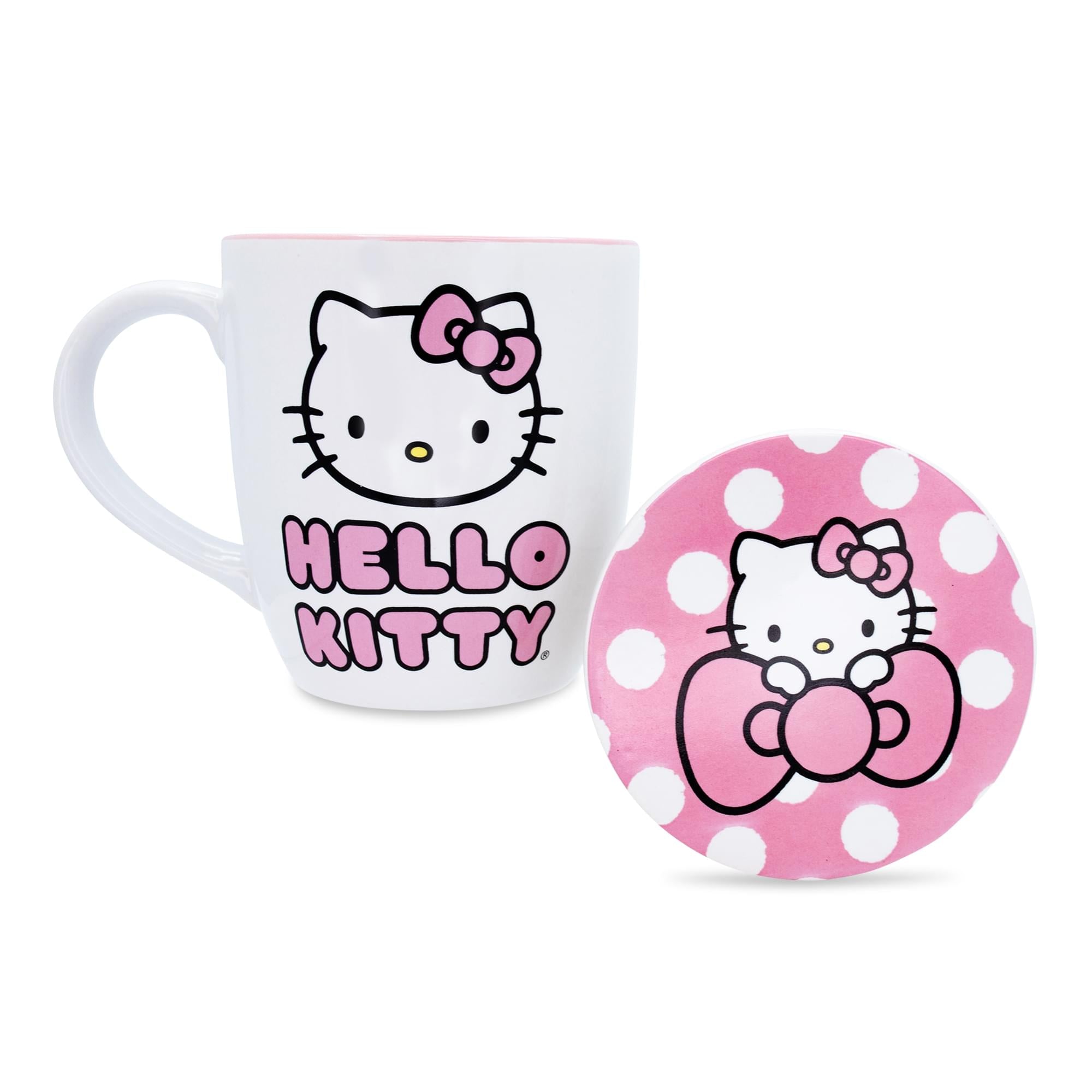 Sanrio Hello Kitty 18oz Ceramic Mug &Coaster Set | Free Shipping