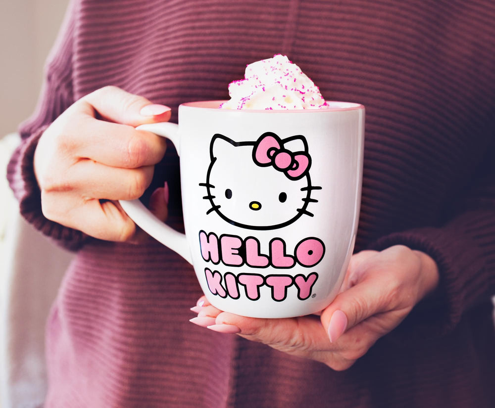Sanrio Hello Kitty 18oz Ceramic Mug &Coaster Set | Free Shipping
