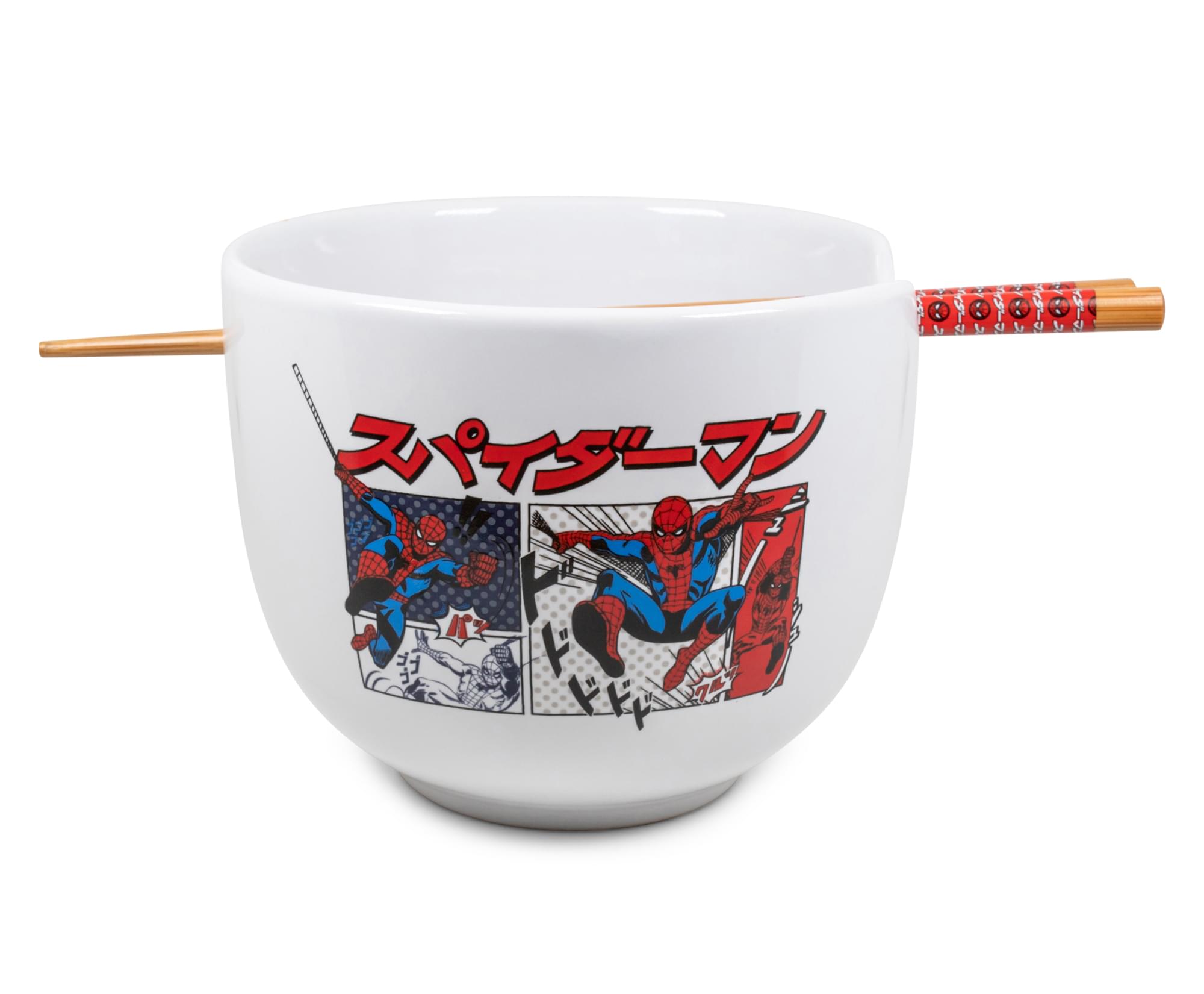 Marvel Spider-Man Ceramic Ramen Bowl w/ Chopsticks | Free Shipping